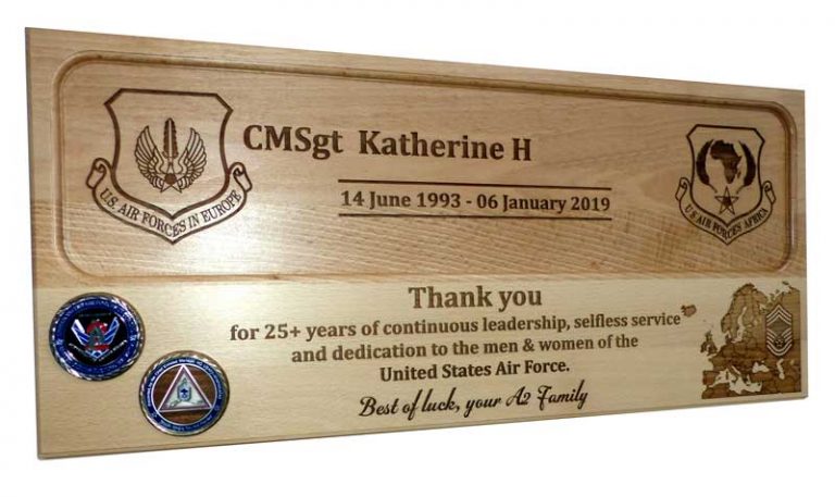 License Plate Plaque Full Engraved USAFAF | Trophy Center | Trophy Shop ...