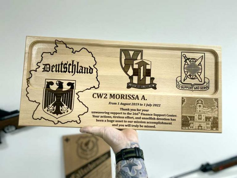 License Plate Plaque Full Engraved 21st TSC USAREUR-AF | Trophy Center ...