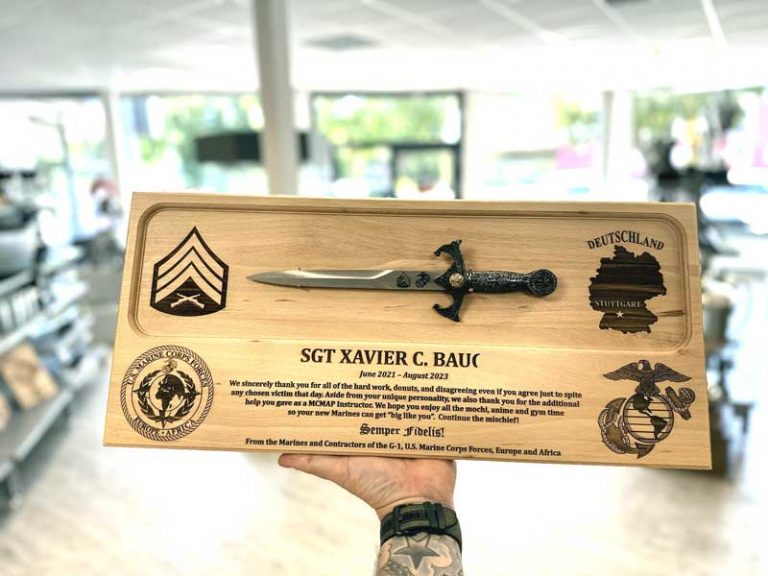 USMC MARFOREUR Dagger Plaque Semper Fi | Trophy Center Kulbick | Trophy ...
